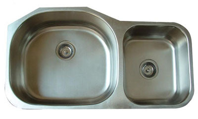 Alpha International U-372 Undermount 70/30 Double Bowl Stainless Steel ...