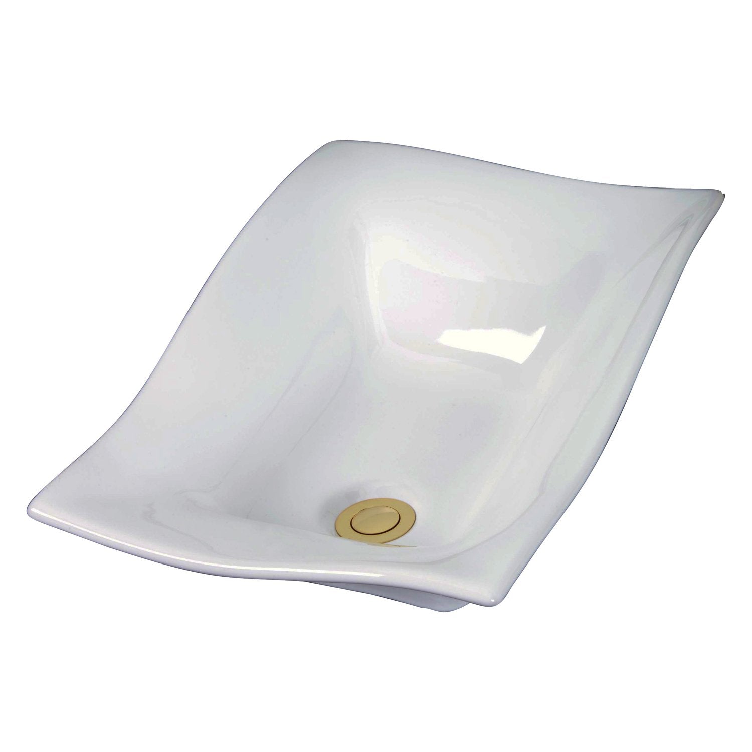 Barclay Carusso Wave Above Counter Basin, White Bathroom Sinks E240-B ...