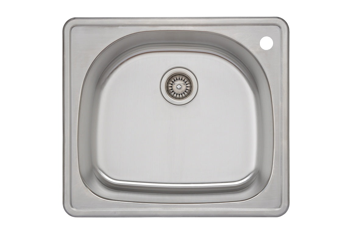Wells Sinkware 18 Gauge D-shape Single Bowl Topmount Stainless Steel K ...