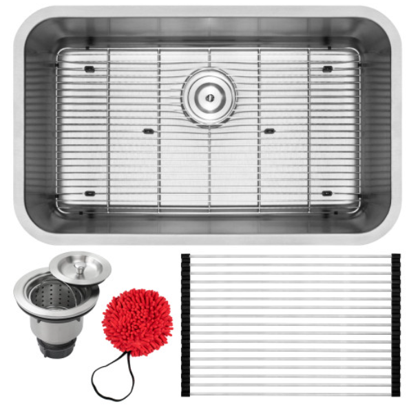 TICOR L17 30" 18-GAUGE STAINLESS STEEL UNDERMOUNT SINGLE BASIN KITCHEN ...