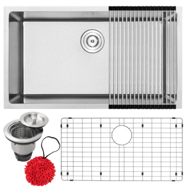 TICOR PLZ-25 31.25" ARLO SERIES 18-GAUGE STAINLESS STEEL UNDERMOUNT SI ...