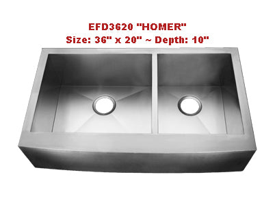Homeplace Homer EFD3620 Double Bowl Stainless Steel Sink – Sinks ...