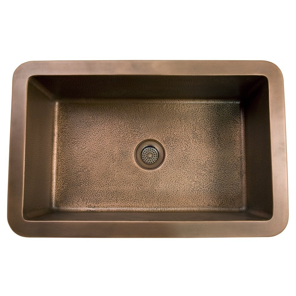 Barclay Gatsby 34'' Copper Farmer SinkHammered Front & Interior-SAC Ki ...