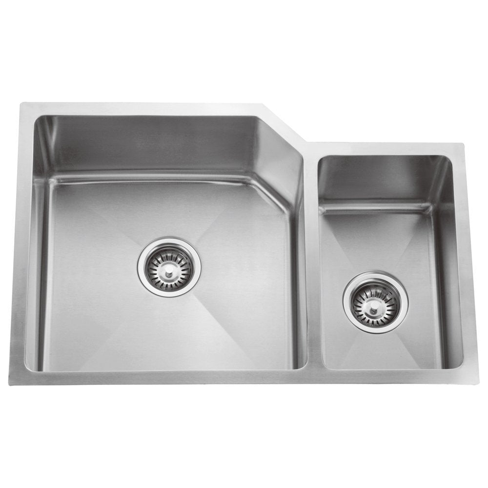 Barclay Laguna 33'' SS 70/30 DoubleBowl Offset Undermount Sink Bathroo ...